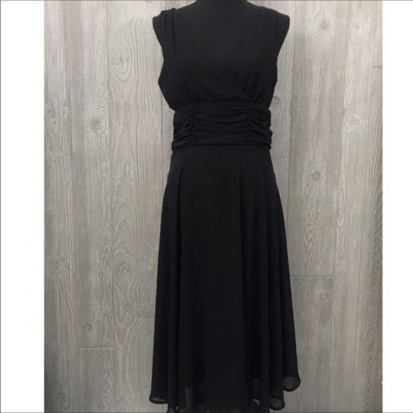 Dress Barn | Dresses | Dress Barn Collection Little Black Low Cut Neckline Sleeveless Fit And ...